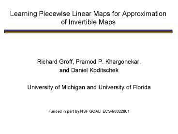 Learning Piecewise Linear Maps for Approximation of Invertible Maps ...