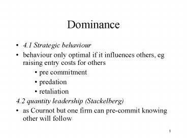 Dominance presentation | free to view