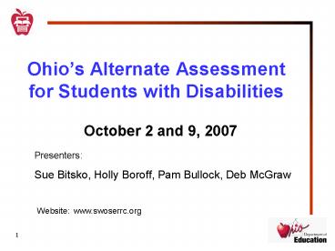 PPT – Ohios Alternate Assessment for Students with Disabilities ...