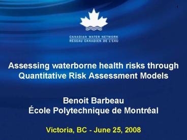 Assessing waterborne health risks through Quantitative Risk Assessment ...