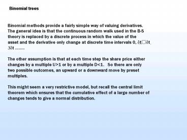 Binomial trees presentation | free to download