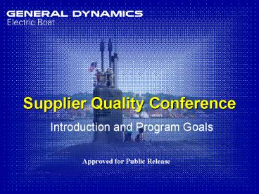 Supplier Quality Conference presentation | free to view