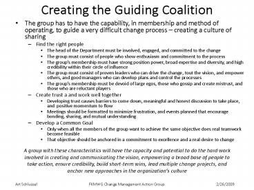 Creating the Guiding Coalition presentation | free to view