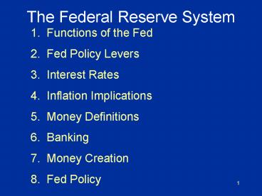 The Federal Reserve System presentation | free to view