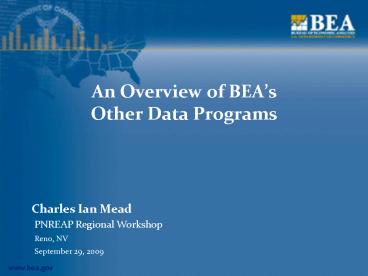 An Overview of BEAs Other Data Programs presentation | free to view