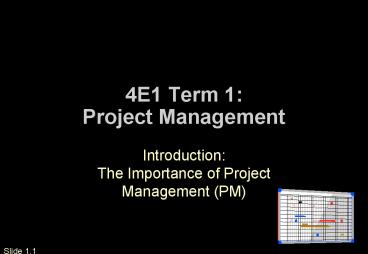 4E1 Term 1: Project Management presentation | free to view