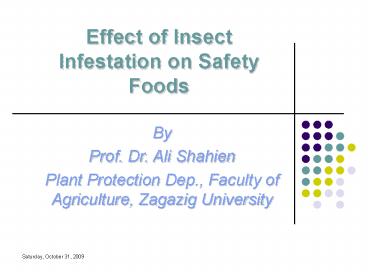 Effect of Insect Infestation on Safety Foods presentation | free to view