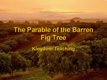 The Parable of the Barren Fig Tree presentation | free to view