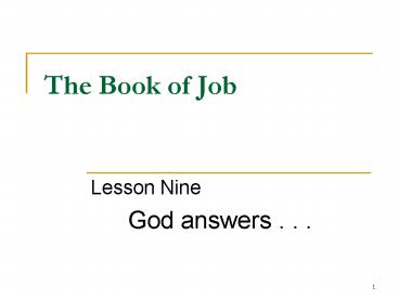 The Book of Job presentation | free to view