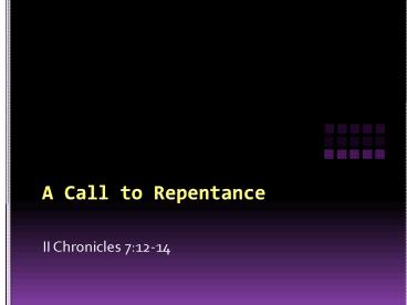 A Call to Repentance presentation | free to view