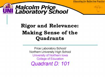 Rigor and Relevance: presentation | free to view