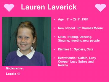 PPT – Lauren Laverick PowerPoint presentation | free to view - id ...
