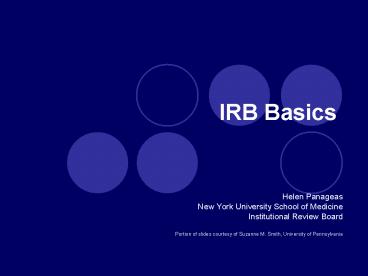 IRB Basics presentation | free to view