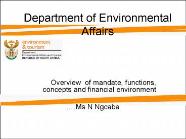 PPT – Department of Environmental Affairs PowerPoint presentation ...