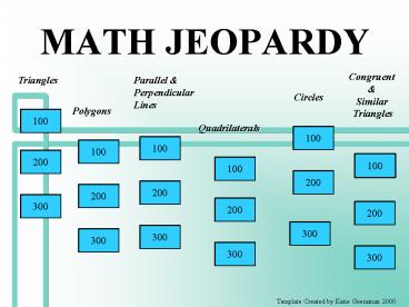 MATH JEOPARDY presentation | free to view