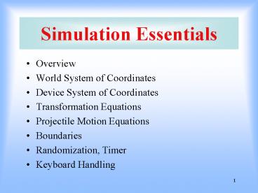 PPT – Simulation Essentials PowerPoint presentation | free to view - id ...