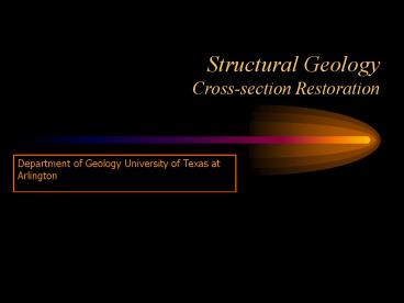 Structural Geology Crosssection Restoration presentation | free to view