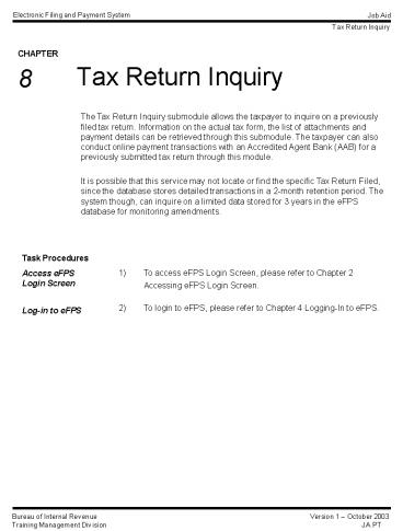 PPT – Tax Return Inquiry PowerPoint presentation | free to view - id ...