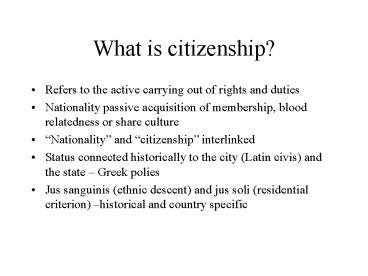 What is citizenship presentation | free to view