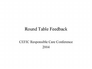 PPT – Round Table Feedback PowerPoint presentation | free to view - id ...