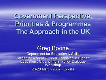 PPT – Government Perspective, Priorities PowerPoint presentation | free ...