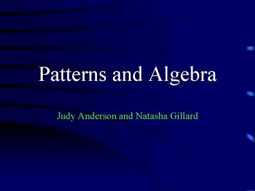Patterns and Algebra presentation | free to view