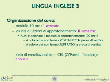 LINGUA INGLESE 3 presentation | free to view