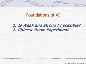 PPT – Foundations of AI PowerPoint presentation | free to download - id ...