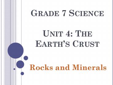 Grade 7 Science Unit 4: The Earths Crust presentation | free to view