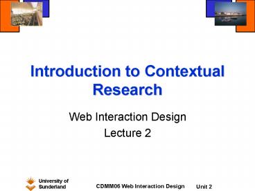 Introduction to Contextual Research presentation | free to view