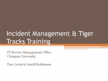 PPT – Incident Management PowerPoint presentation | free to view - id ...