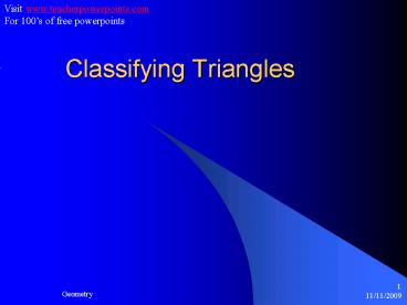 PPT – Classifying Triangles PowerPoint presentation | free to view - id ...