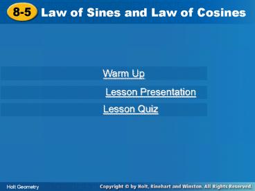 Law of Sines and Law of Cosines presentation | free to view