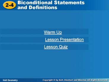 PPT – Biconditional Statements PowerPoint presentation | free to view ...