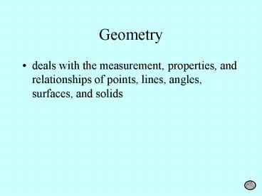 PPT – Geometry PowerPoint presentation | free to view - id: 12c360-ZGUyM