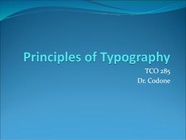 Principles of Typography presentation | free to download