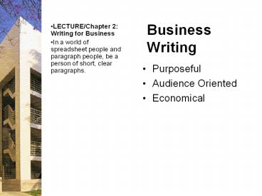 Business Writing presentation | free to view