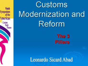 Customs Modernization and Reform presentation | free to view