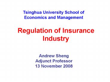 Regulation of Insurance Industry presentation | free to view