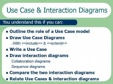 Use Case presentation | free to view