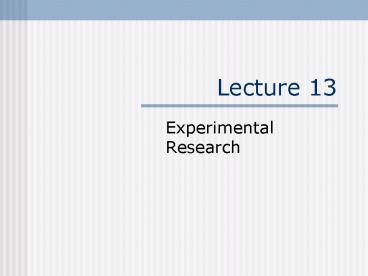 PPT – Experimental Research PowerPoint presentation | free to view - id ...
