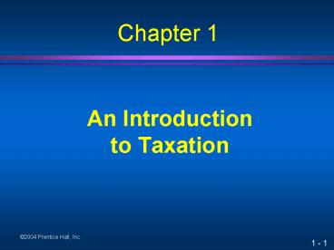 An Introduction to Taxation presentation | free to view