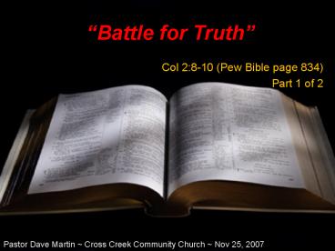 PPT – Battle for Truth PowerPoint presentation | free to view - id ...