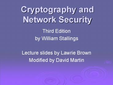 PPT – Cryptography and Network Security PowerPoint presentation | free ...