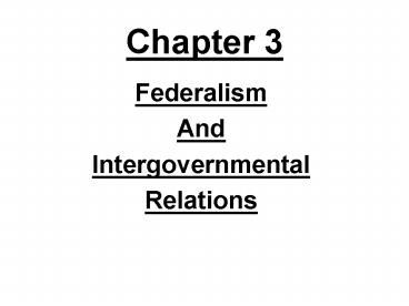 Federalism presentation | free to view