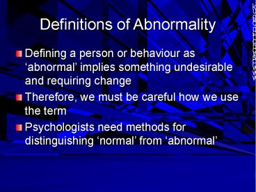 PPT – Definitions of Abnormality PowerPoint presentation | free to ...