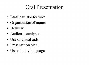 PPT – Oral Presentation PowerPoint presentation | free to view - id ...