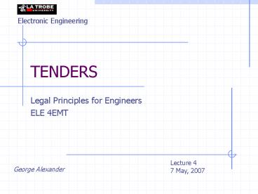 TENDERS presentation | free to view