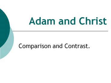 Adam and Christ presentation | free to view