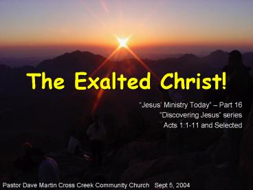 The Exalted Christ presentation | free to view